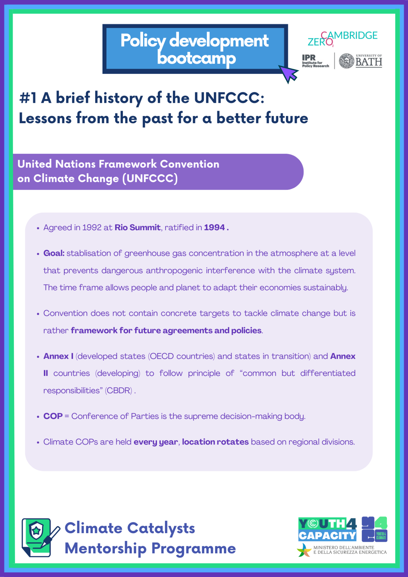 The Climate Catalysts Mentorship Programme | UNFCCC